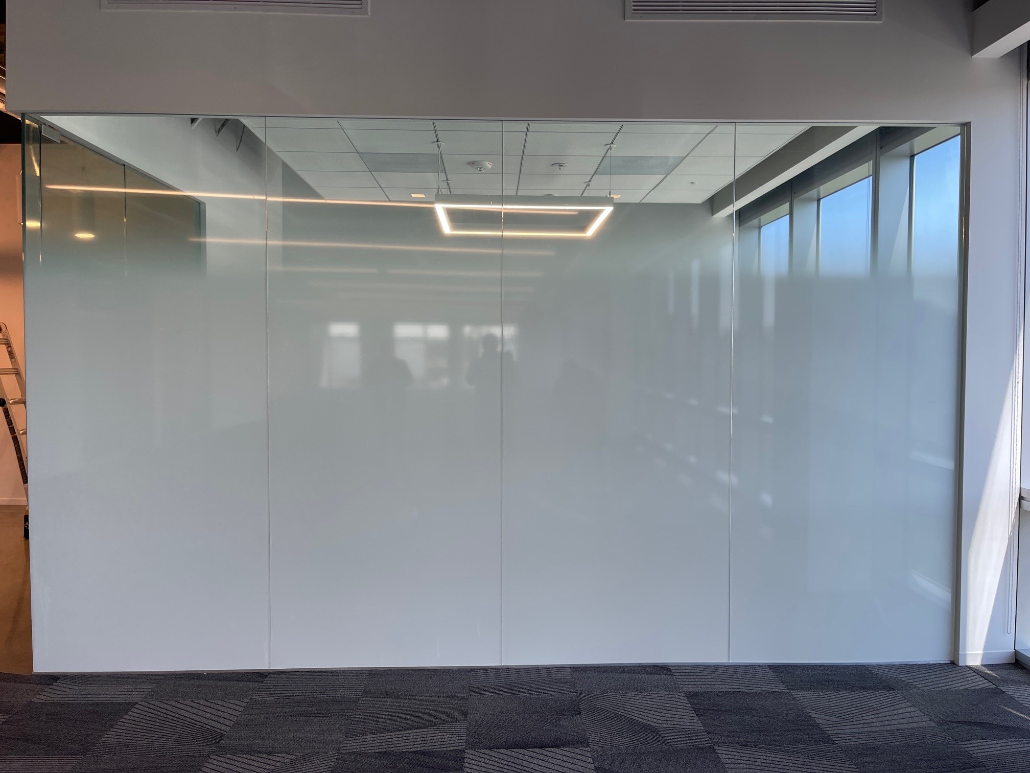 White Gradient Window Film – Stylish Privacy & Branding for Offices ...